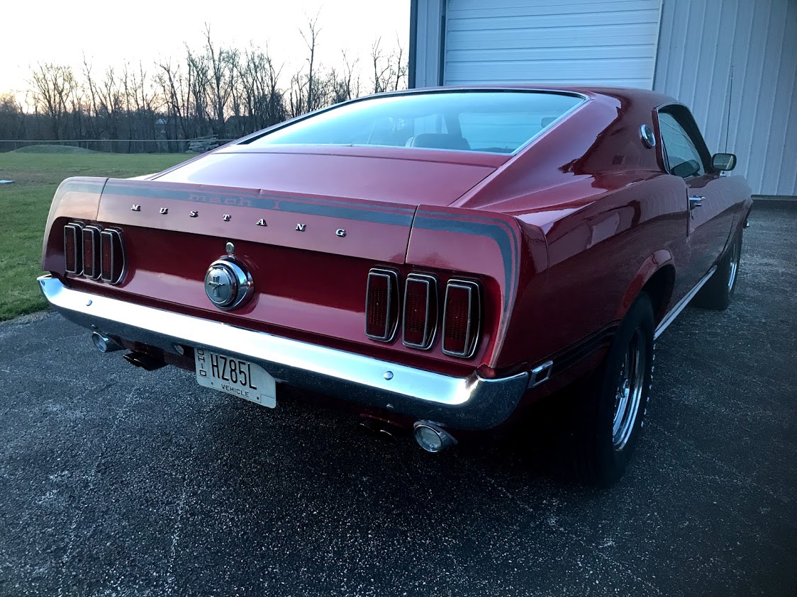 1969 Ford Mustang Mach 1 R code 4 speed Red 6515 - BenzaMotors